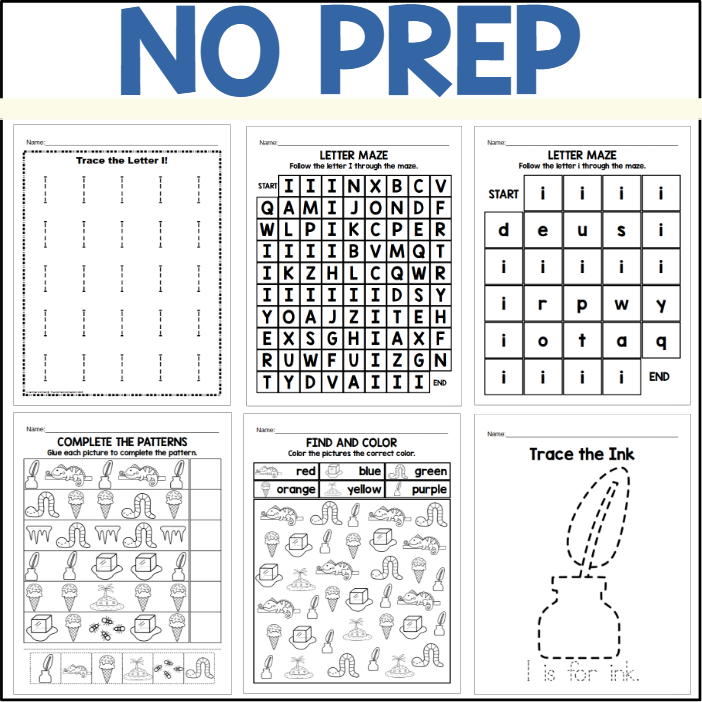 Letter I Worksheets and Hands On Centers Bundle | Made By Teachers