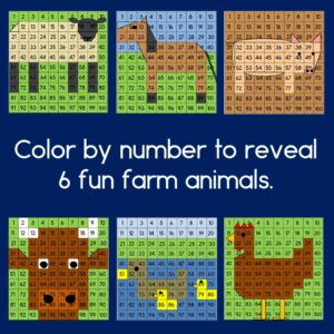 Farm Animals 100s Chart | Hundreds Charts | 100 Chart Mystery Pictures ...