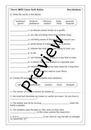 Ray Bradbury "There Will Come Soft Rains" worksheets | Made By Teachers