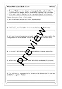 Ray Bradbury "There Will Come Soft Rains" worksheets - Made By Teachers