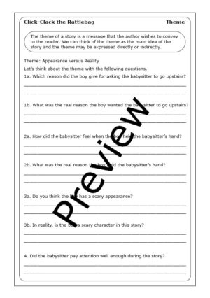 Neil Gaiman "Click-Clack the Rattlebag" worksheets | Made By Teachers