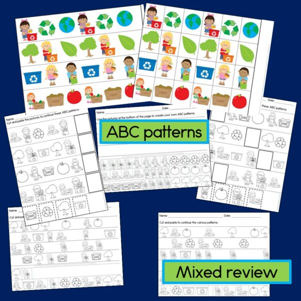 Earth Day | Conservation Math Center with AB, ABC, AAB & ABB patterns ...