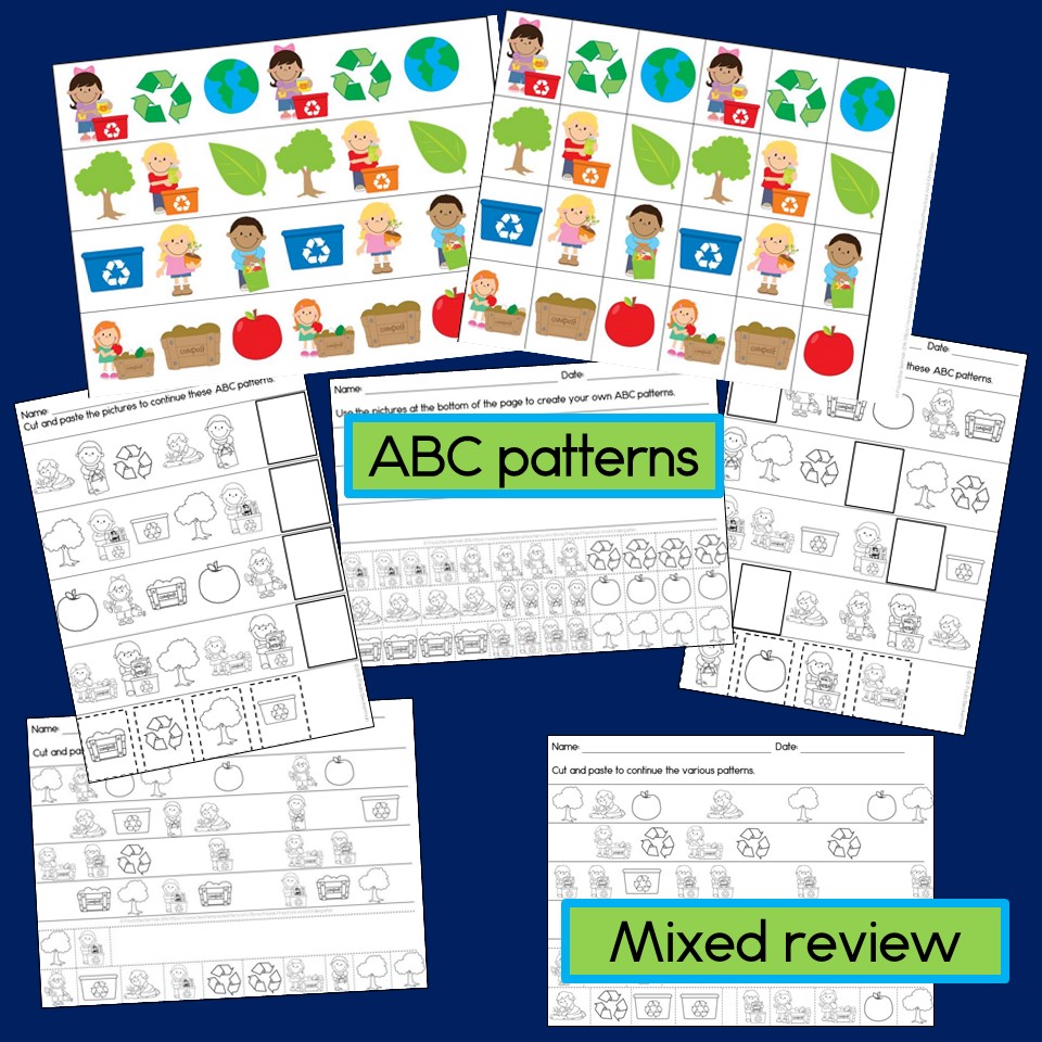 Earth Day | Conservation Math Center with AB, ABC, AAB & ABB patterns ...