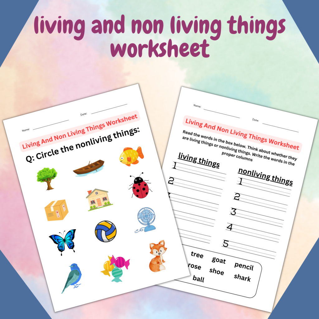 science living and non living things worksheet for grade 1, 2, 3, 4 ...