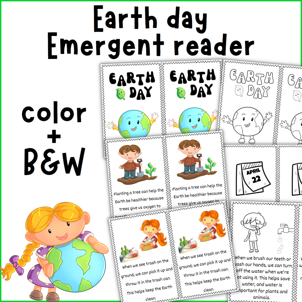 Earth Day Emergent Reader, Reading passages, Coloring passages | Made ...