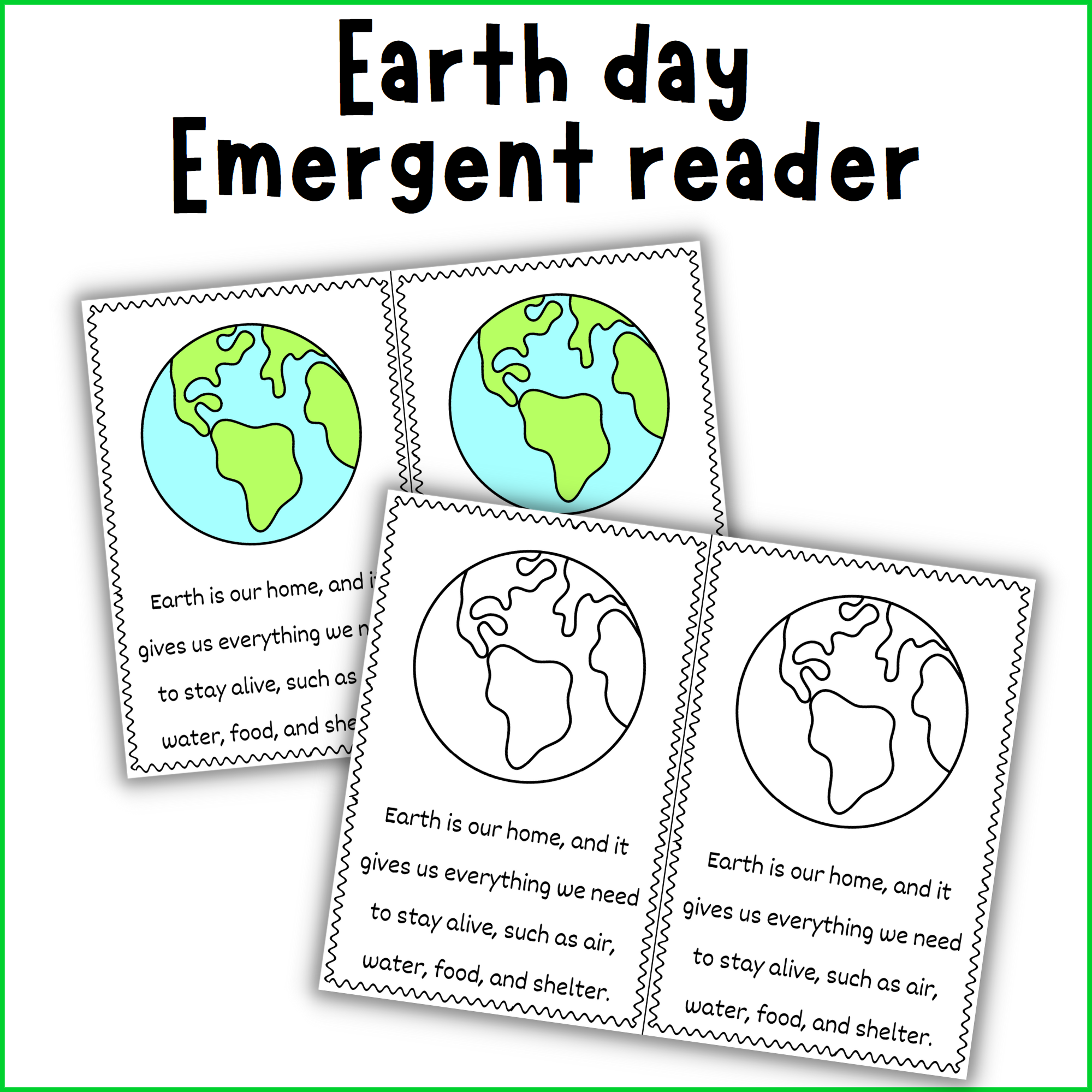Earth Day Emergent Reader, Reading passages, Coloring passages | Made ...