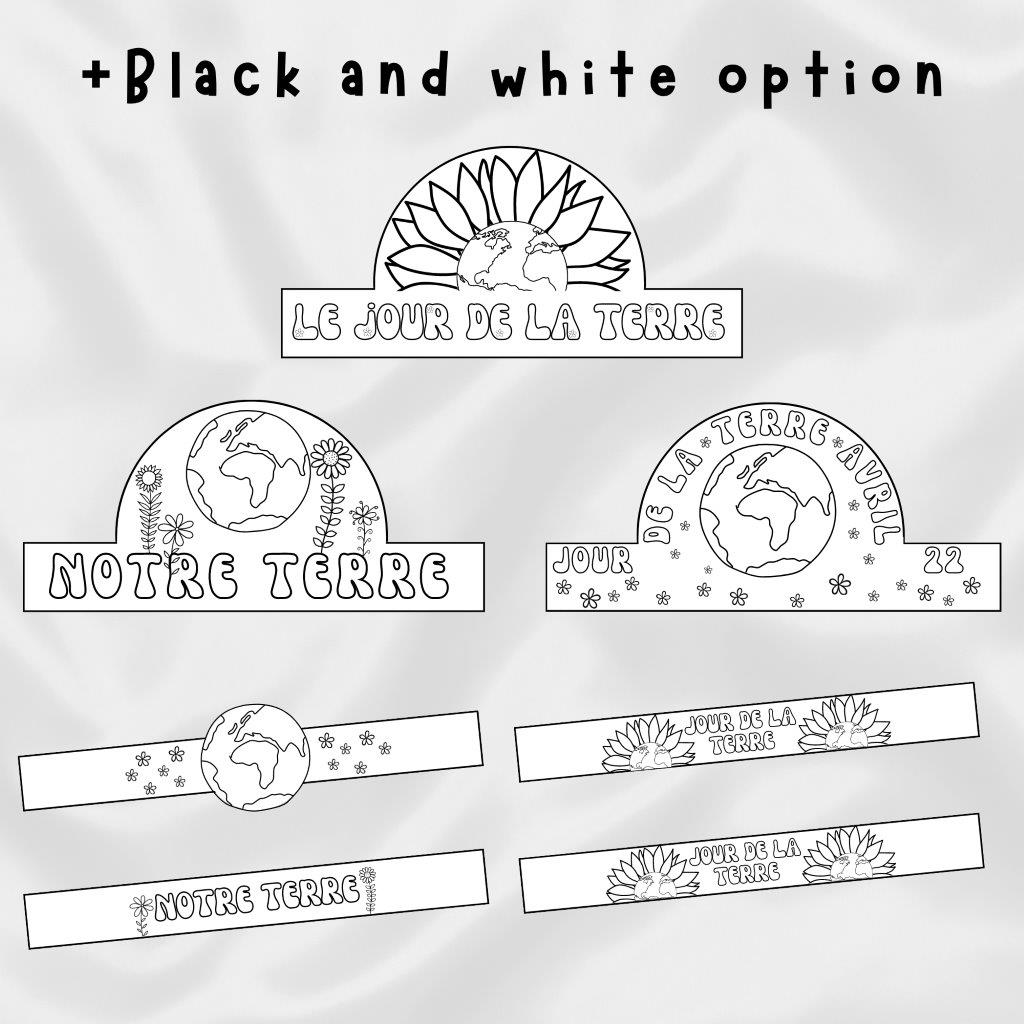 Le jour de la terre Couronne et Bracelets, Earth day activities in ...