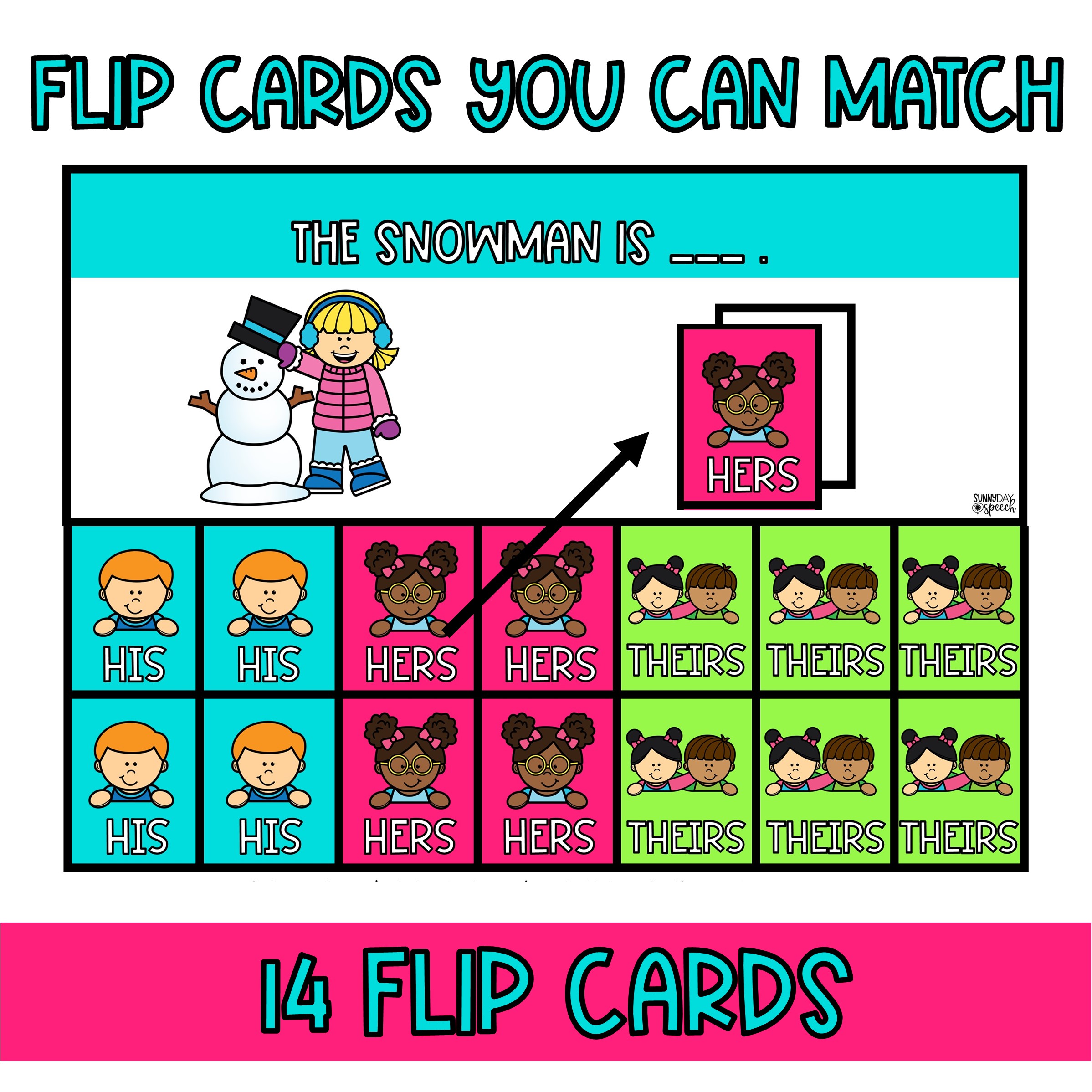 Personal Pronouns Flip Books He She They His Hers Theirs Him Her Them ...