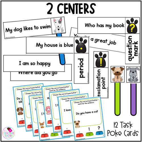 Punctuation Practice in Sentence Writing - Centers, Worksheets, Writing ...