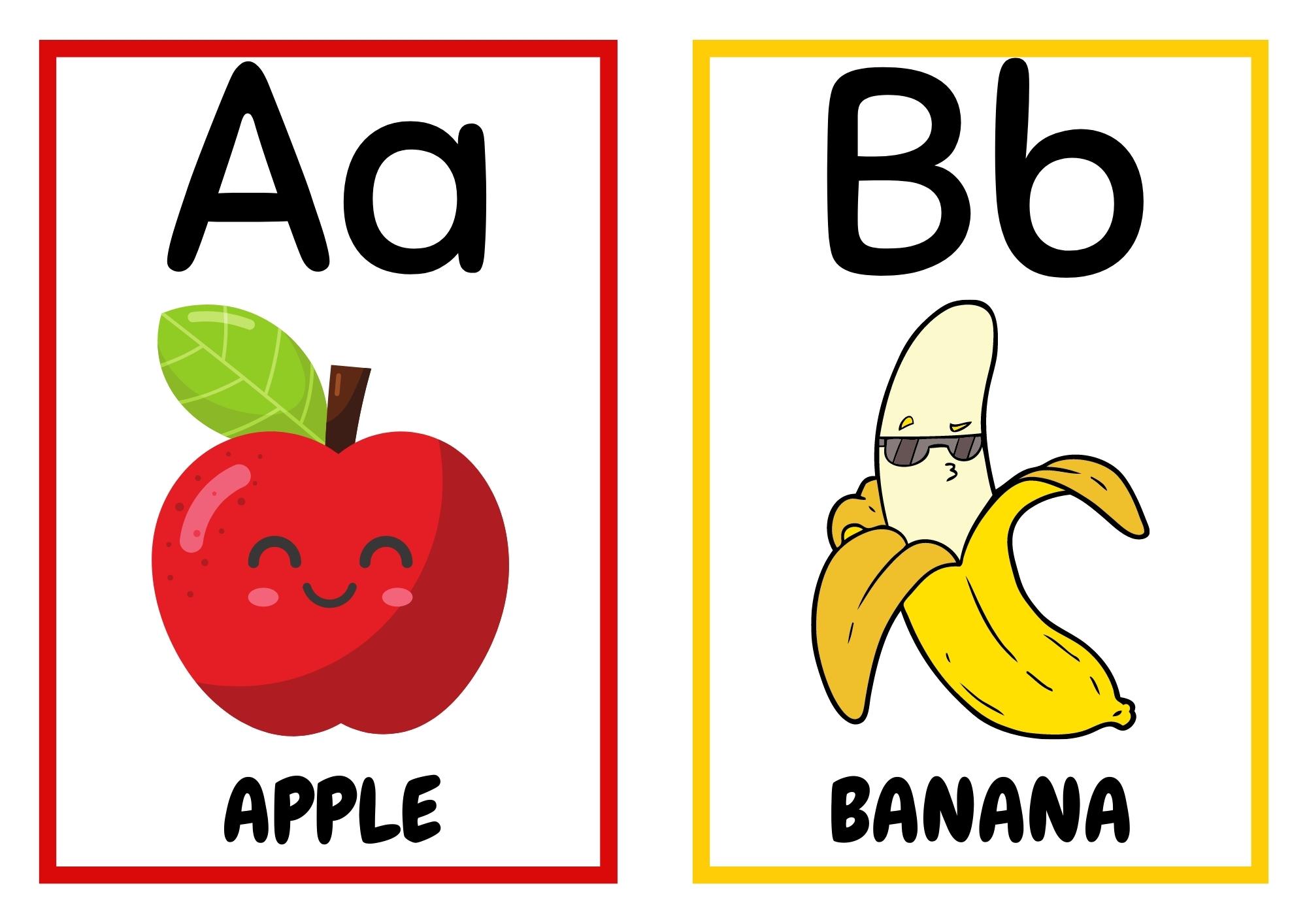 Alphabet Fruits and Vegetables. Printable letters for K & Prek to learn ...