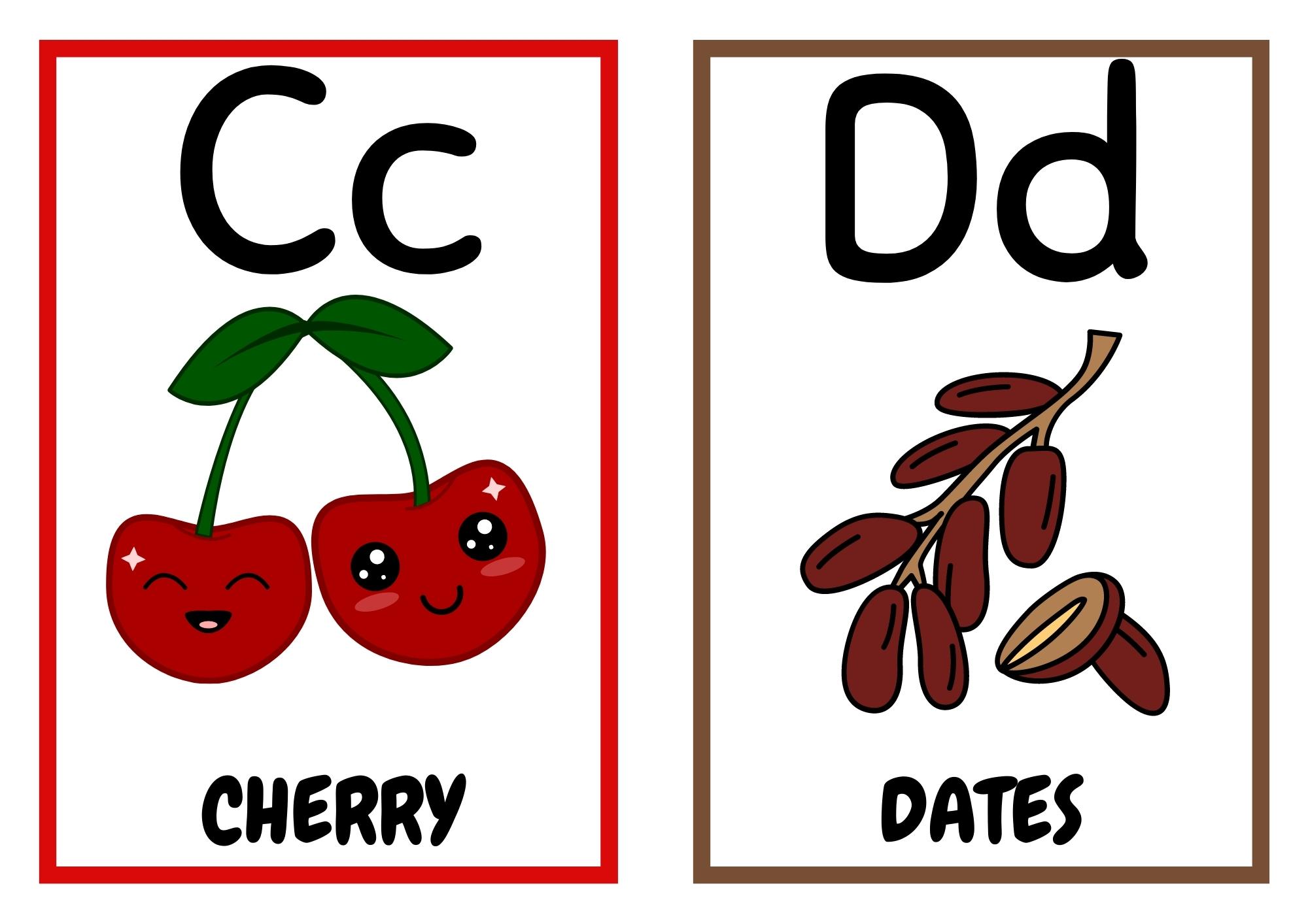 Alphabet Fruits and Vegetables. Printable letters for K & Prek to learn ...