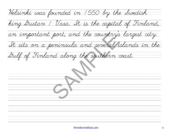 My Book About Finland with Cursive Copywork | Made By Teachers