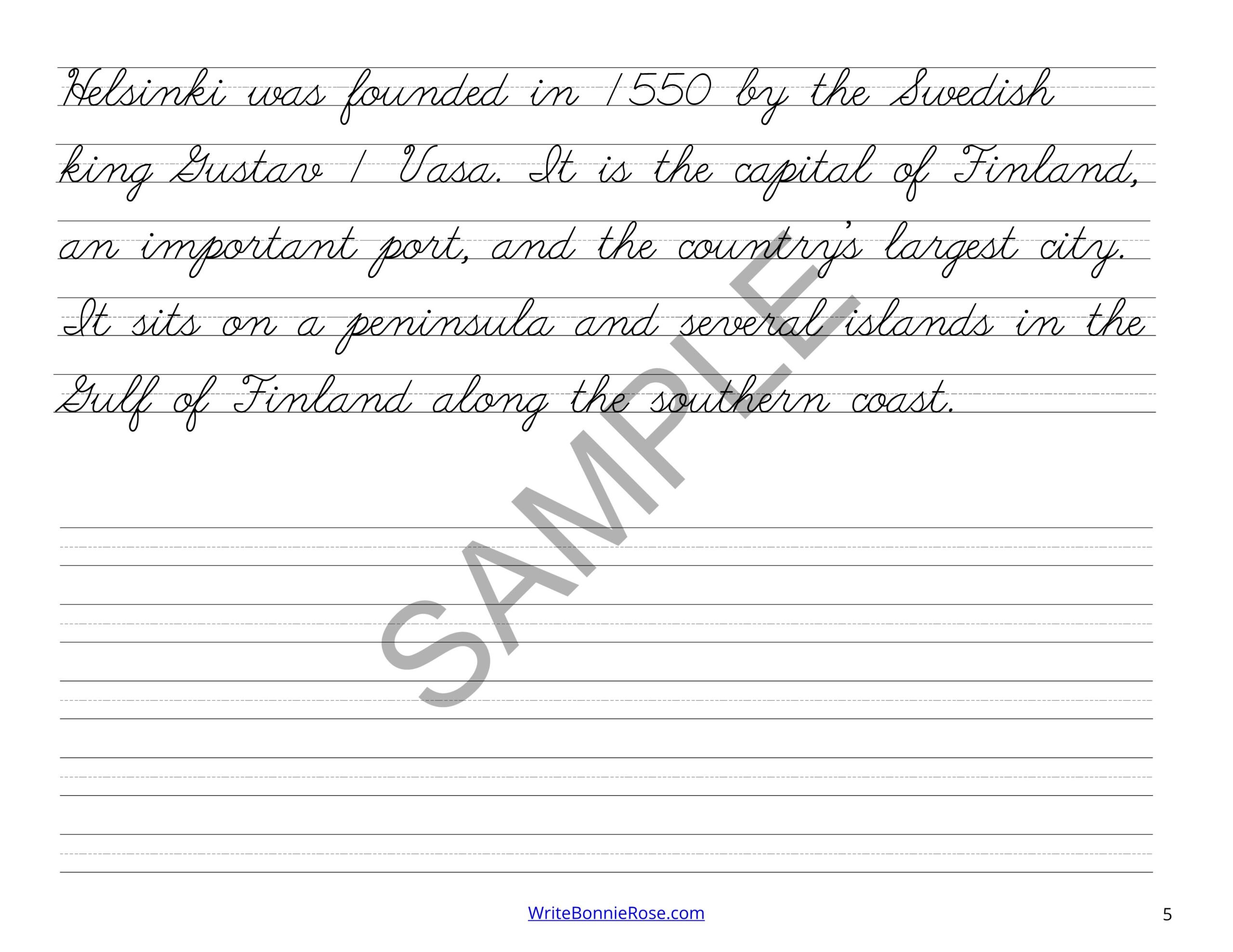 My Book About Finland with Cursive Copywork | Made By Teachers