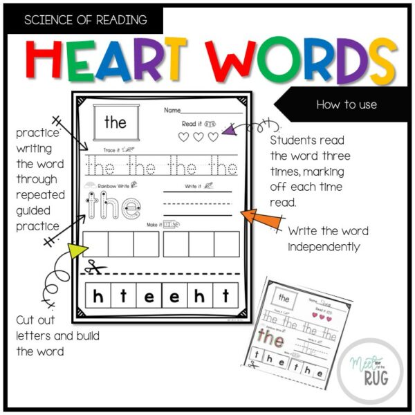 Heart Words ~ Sight Words Practice Pages | Made By Teachers