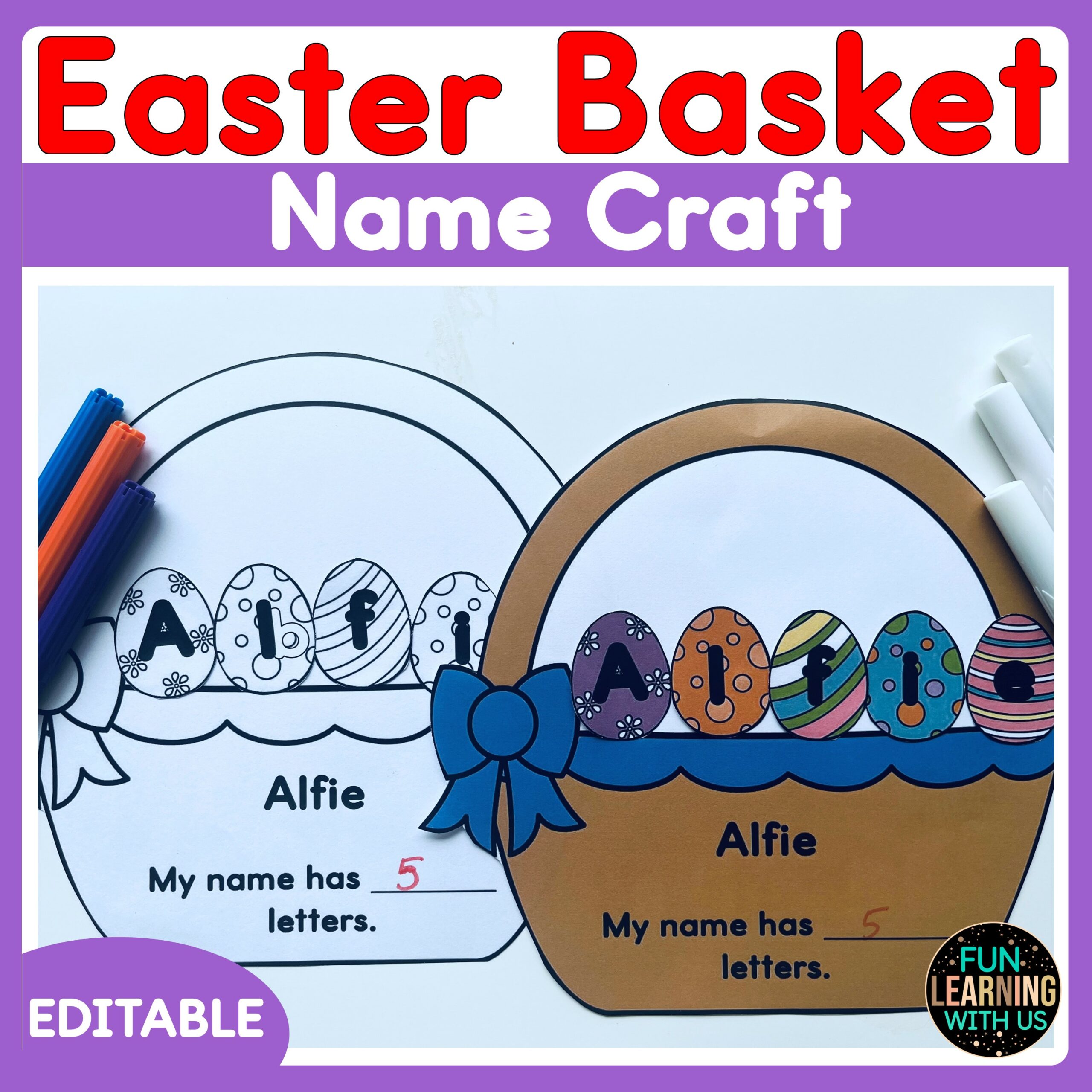 Easter Basket Name Crafts | Seasonal Editable Name Activity | Made By ...