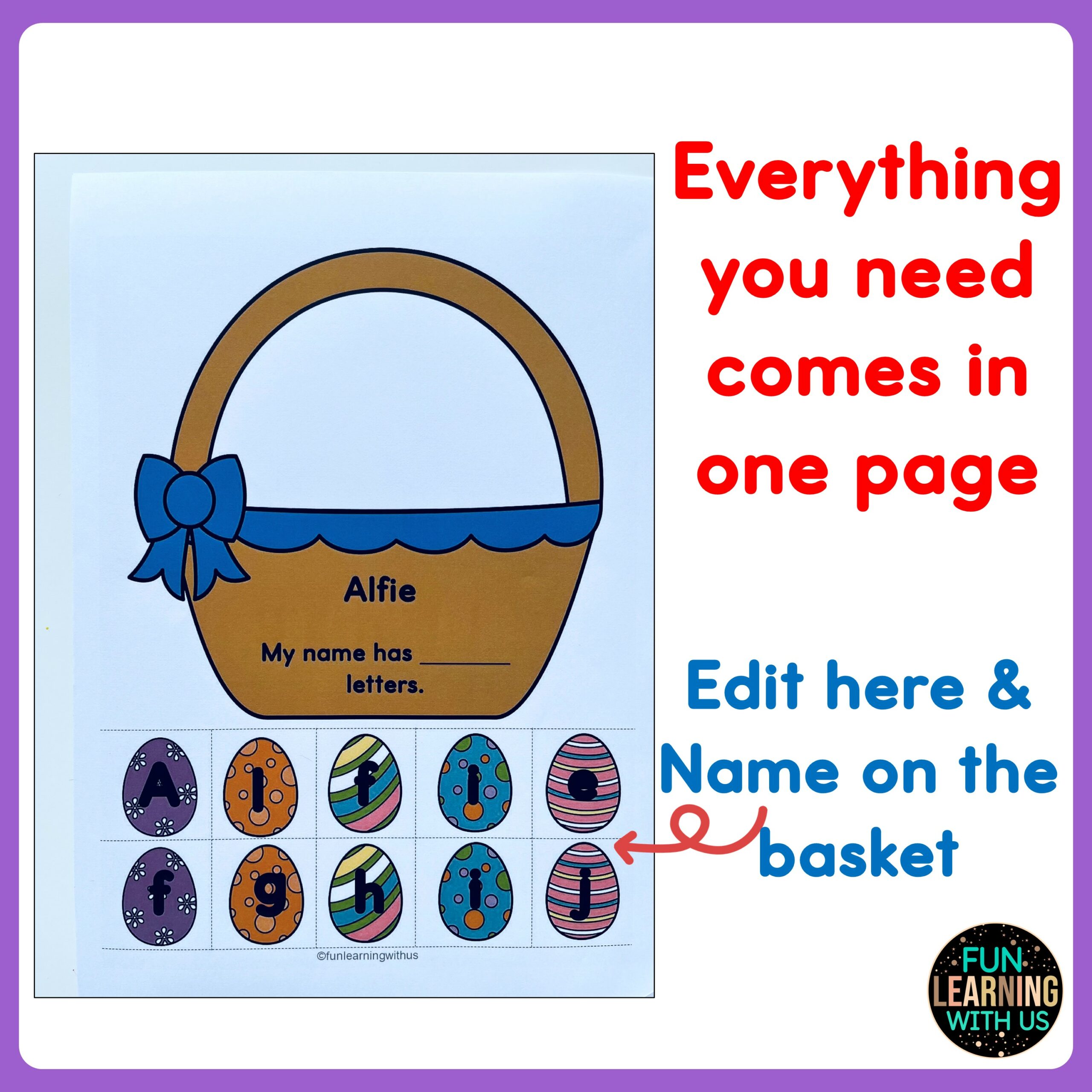Easter Basket Name Crafts | Seasonal Editable Name Activity | Made By ...