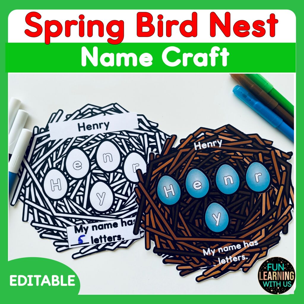 Spring Bird Eggs Name Craft | Seasonal Editable Name Activity | Made By ...