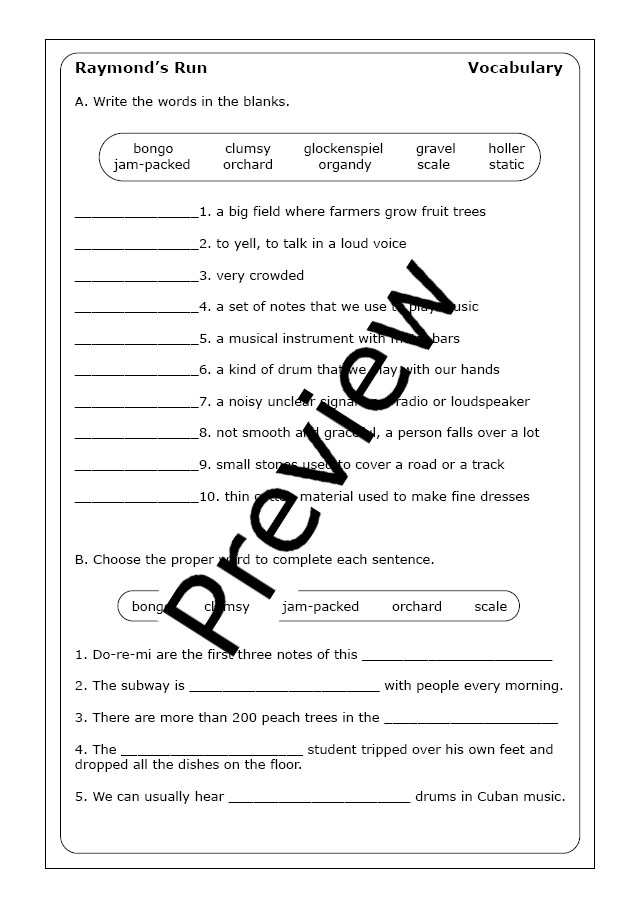 Toni Cade Bambara "Raymond's Run" worksheets | Made By Teachers