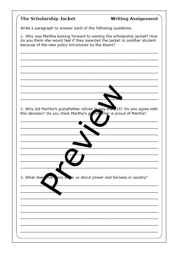 Marta Salinas "The Scholarship Jacket" worksheets - Made By Teachers