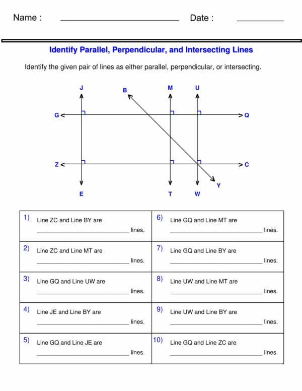Identifying Parallel Perpendicular Intersecting Lines From A Graph
