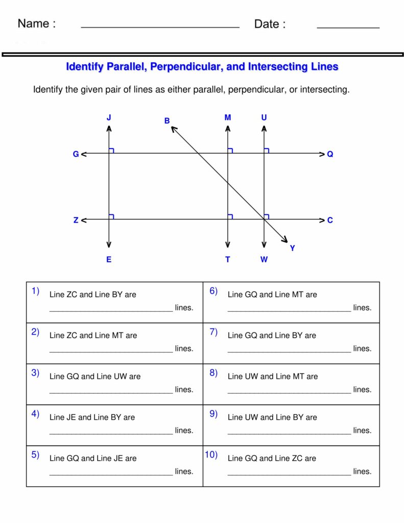 Identifying Parallel, Perpendicular, & Intersecting Lines from a Graph ...