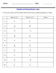 Given Slope Identify Parallel and Perpendicular Lines Worksheets | Made ...