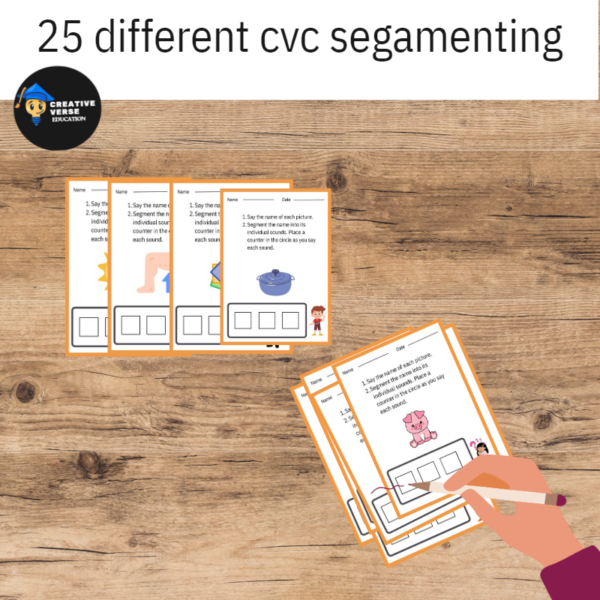 Colorful CVC Segmenting Phonemic Awareness Task Cards | Made By Teachers