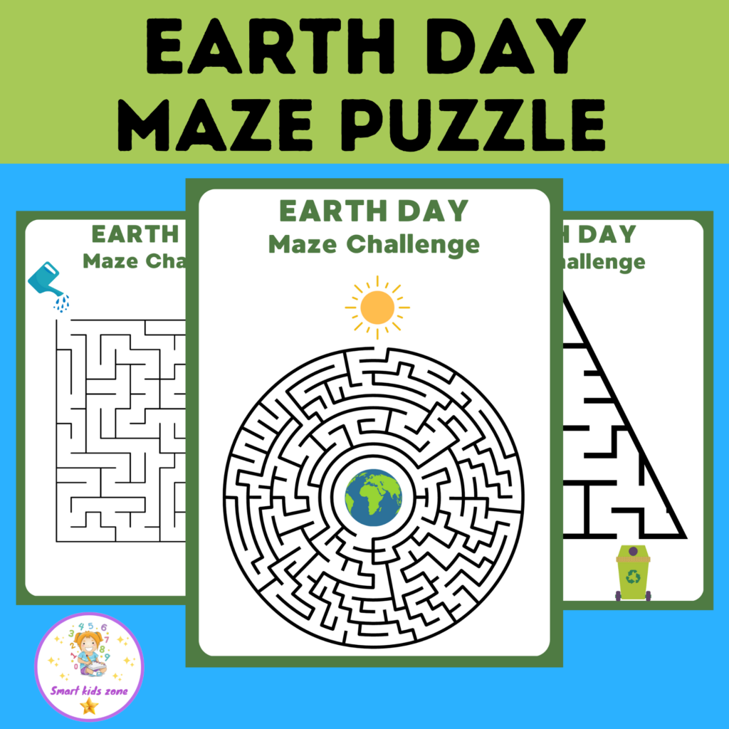 Earth Day Maze Puzzle Worksheets for Early Finishers Activity in April ...