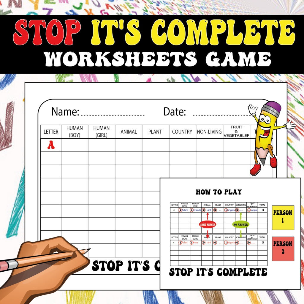 STOP IT'S COMPLETE Game & Activity (Family, friend, School Activity ...