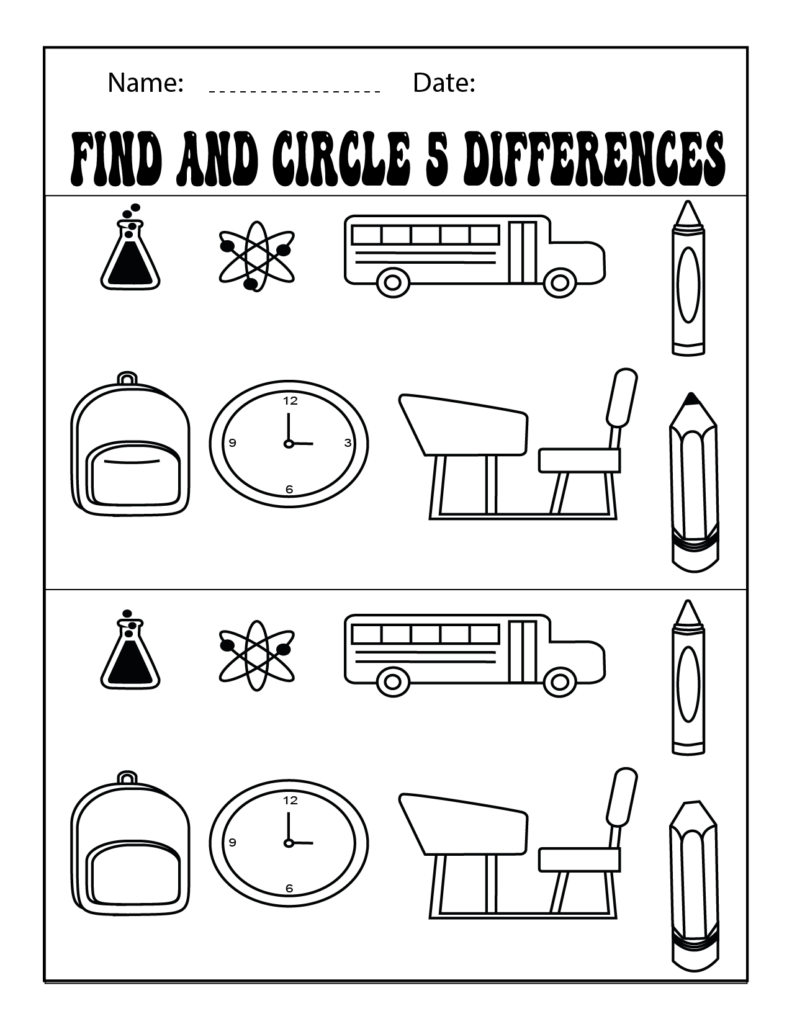 Find the Differences (Game)-Visual Perceptual Activity | Made By Teachers