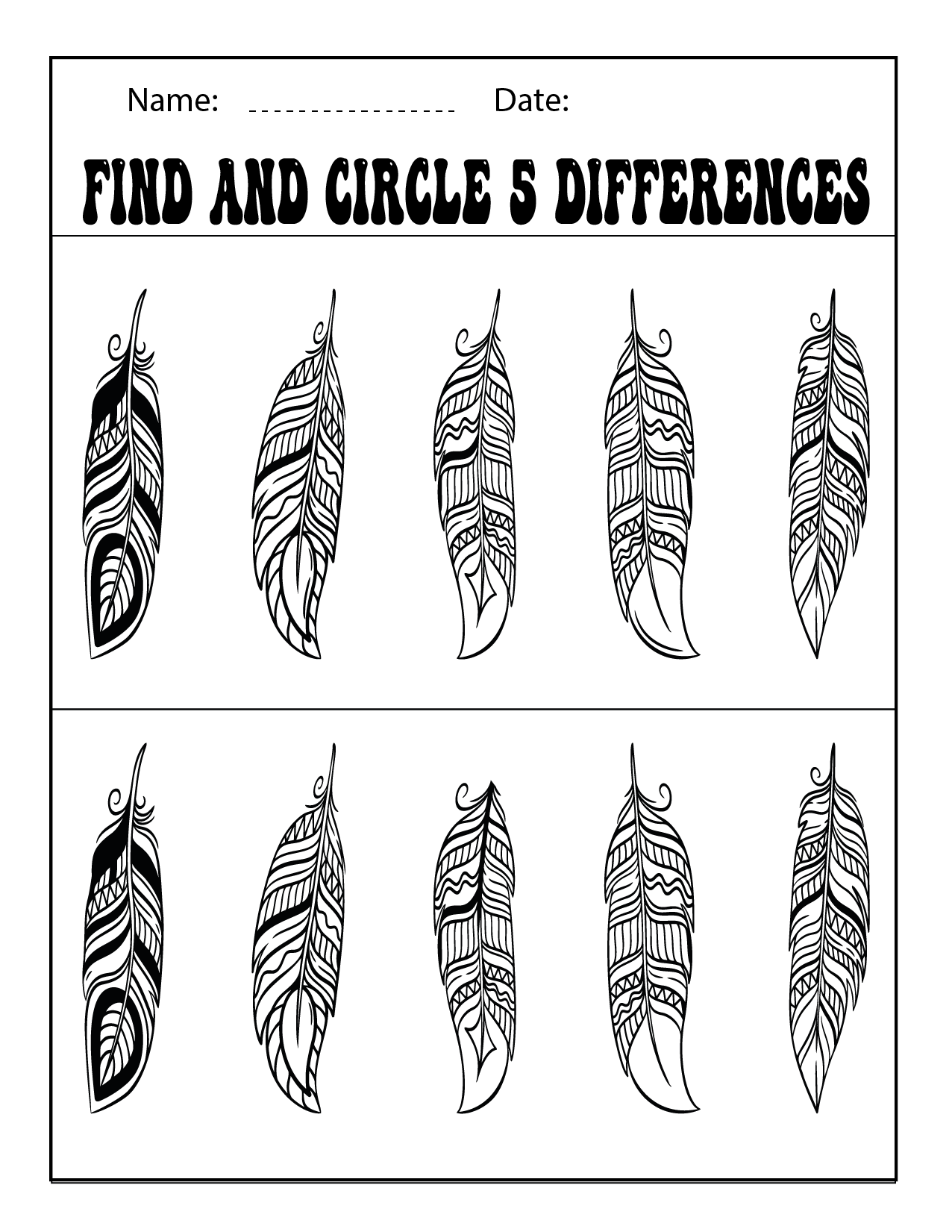 Find the Differences (Game)-Visual Perceptual Activity | Made By Teachers