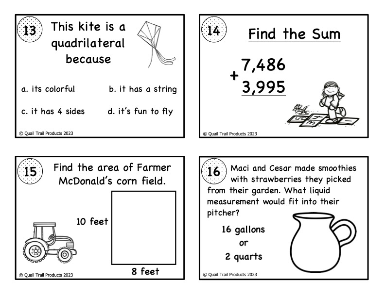 Grade 4 Springtime Math Task Cards | Made By Teachers