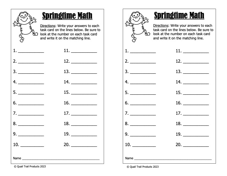 Grade 4 Springtime Math Task Cards | Made By Teachers