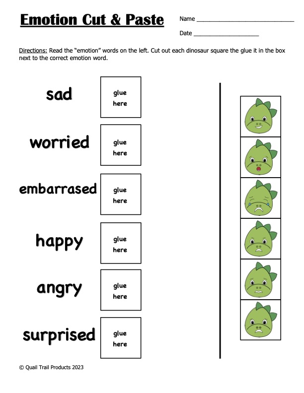 Social/Emotional Worksheets and Activities - Dinosaur Theme | Made By ...