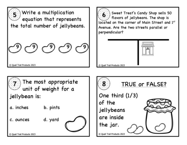 Grade 3 Jellybean Math Task Cards | Made By Teachers