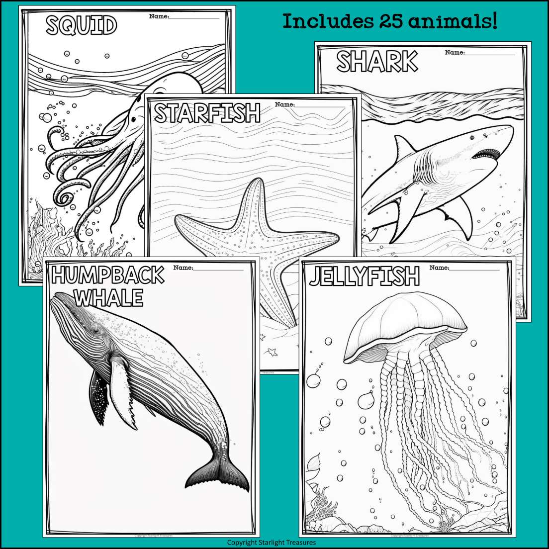 Ocean Animals Research Posters, Coloring Pages - Animal Research ...