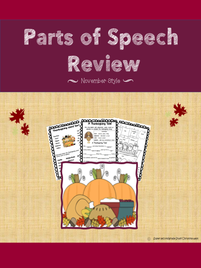 Parts of Speech - November Style | Made By Teachers