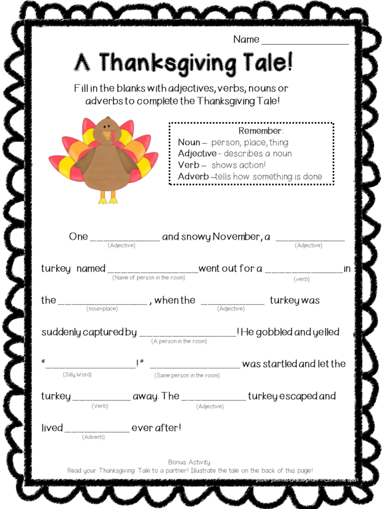 Parts of Speech - November Style | Made By Teachers