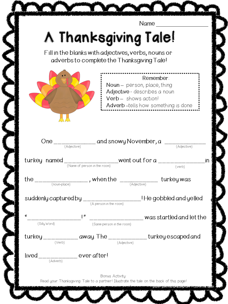Parts of Speech - November Style | Made By Teachers