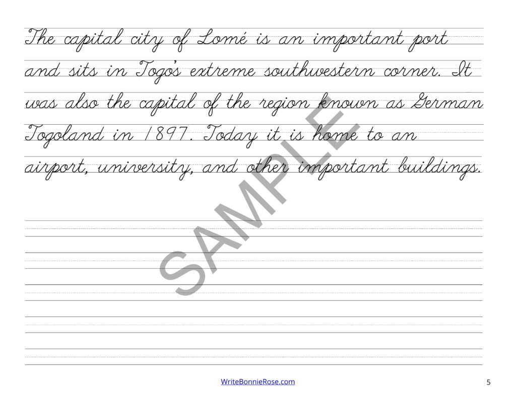 My Book About Togo with Cursive Copywork | Made By Teachers