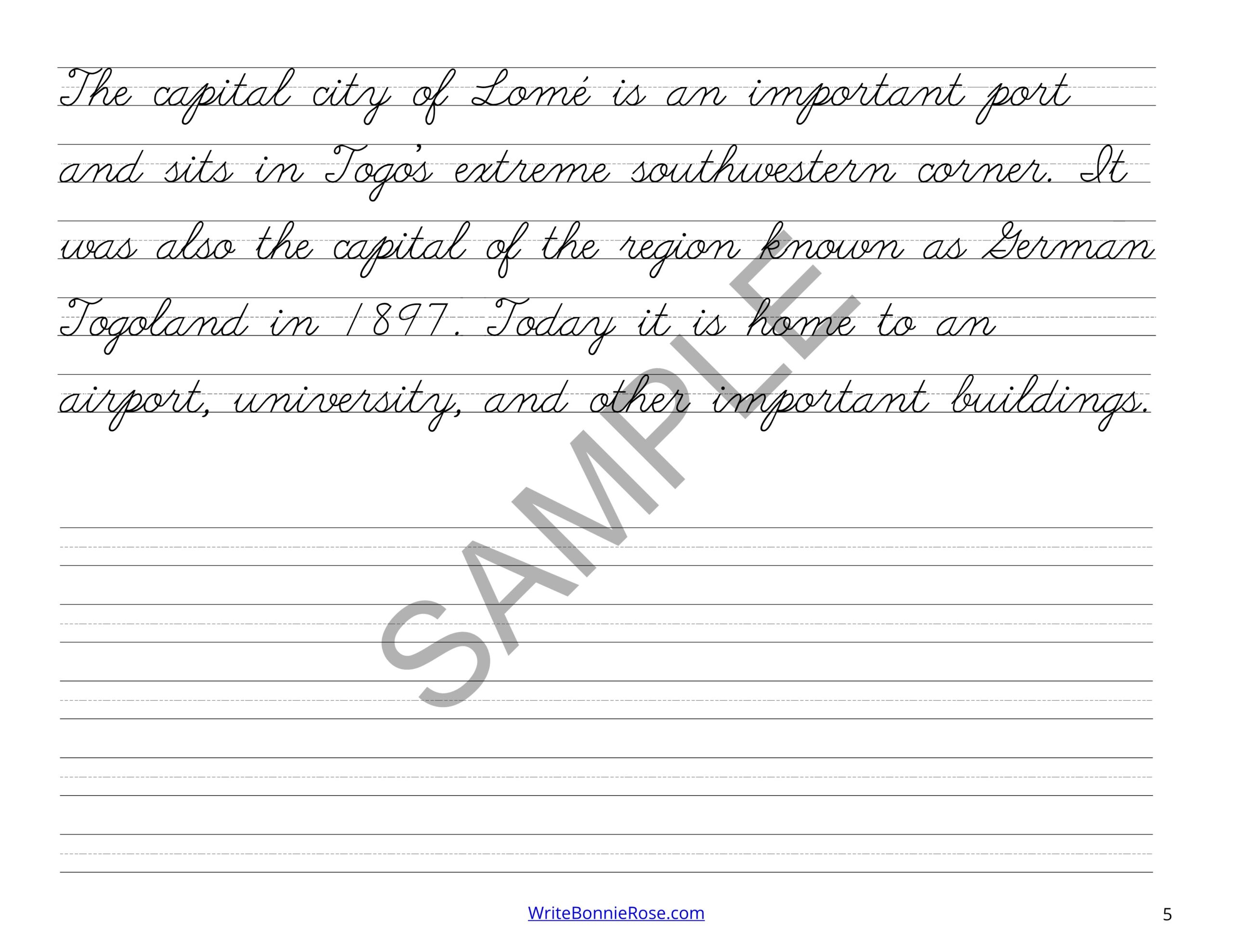 My Book About Togo with Cursive Copywork | Made By Teachers