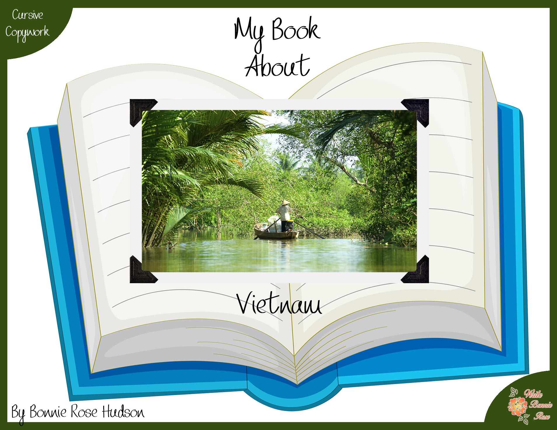 My Book About Vietnam with Cursive Copywork | Made By Teachers