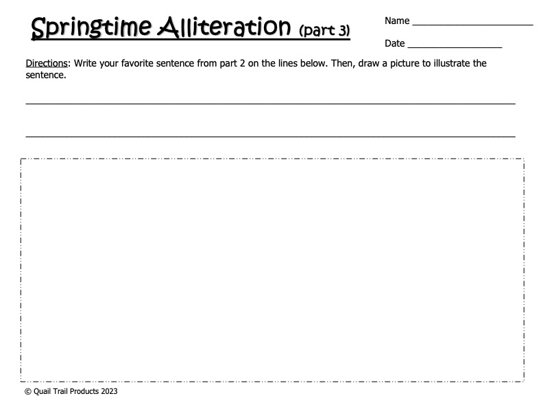 Springtime Alliteration Worksheets | Made By Teachers