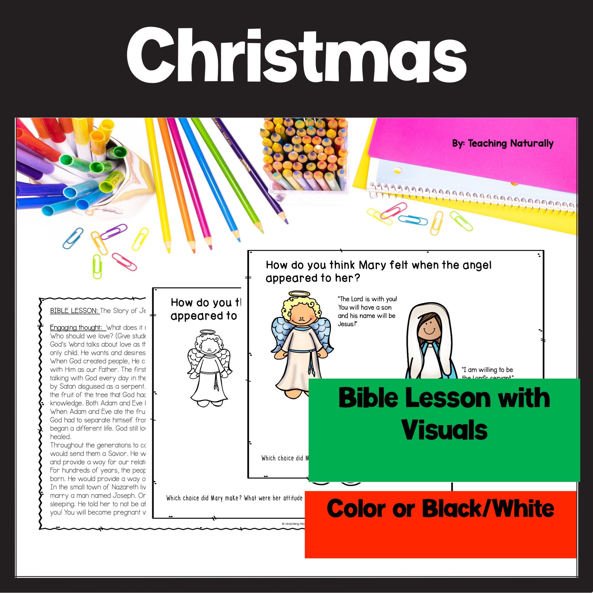 Christmas Bible Lesson & Activities 1st 2nd Primary Grades | Made By ...