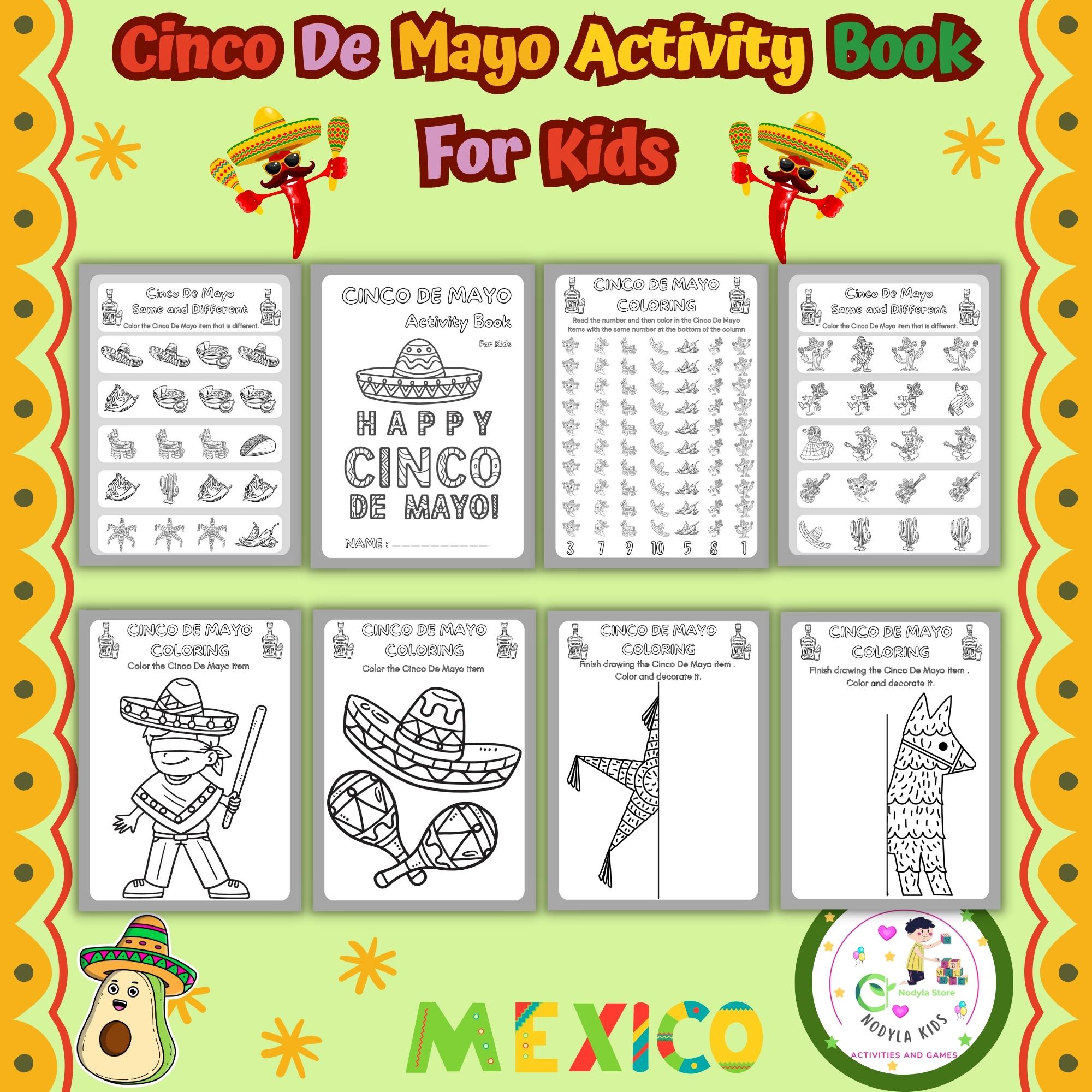 Cinco de Mayo Activity Book | Similar and different coloring | Count ...