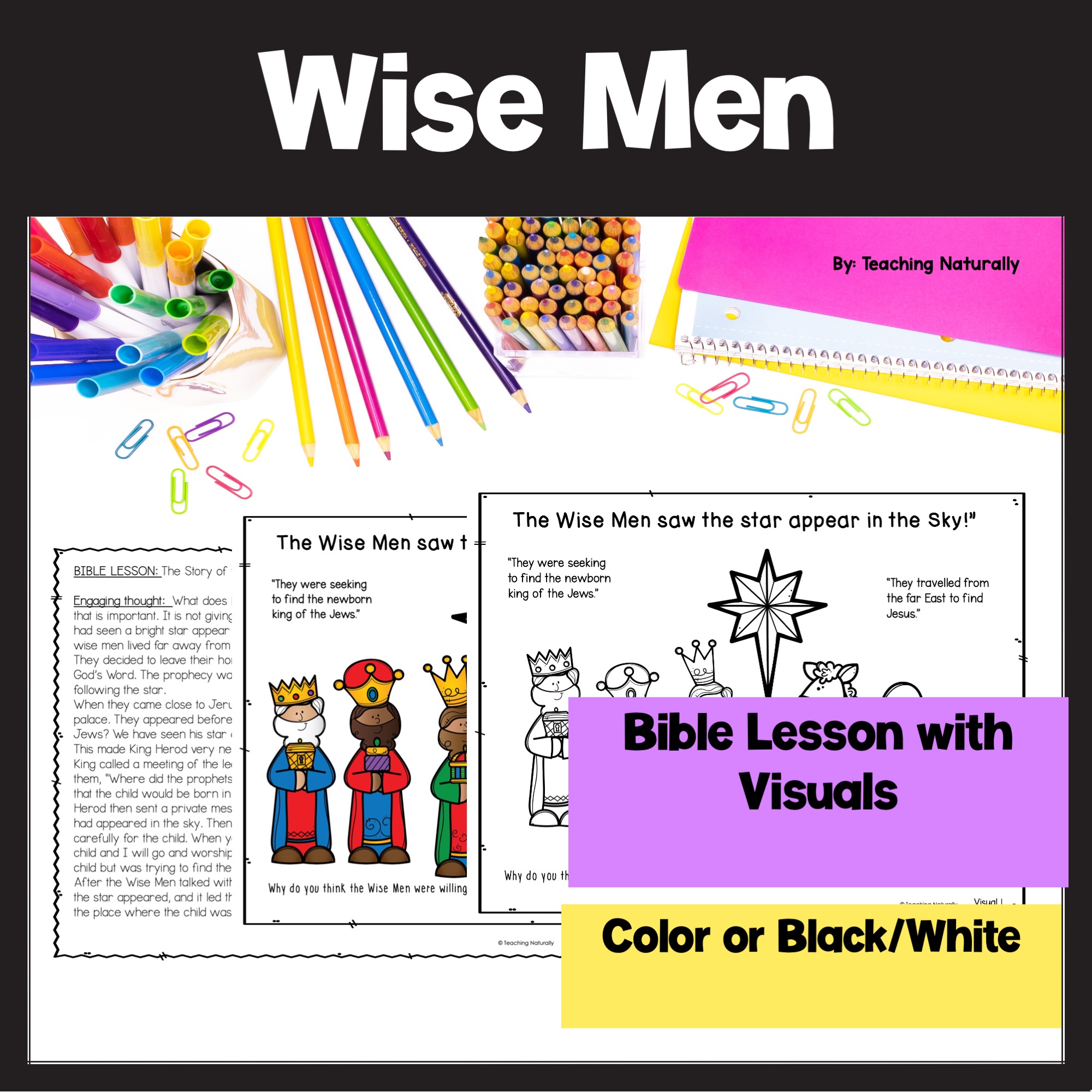 Wise Men Christmas Bible Lesson & Activities 1st 2nd Primary Grades ...