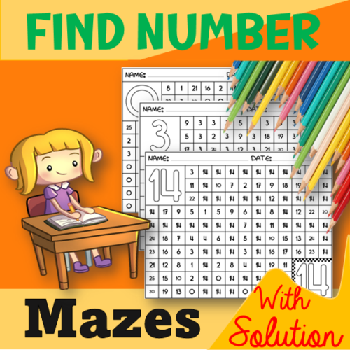 Explore a World of Numbers with Number Find Mazes with solution | Made ...