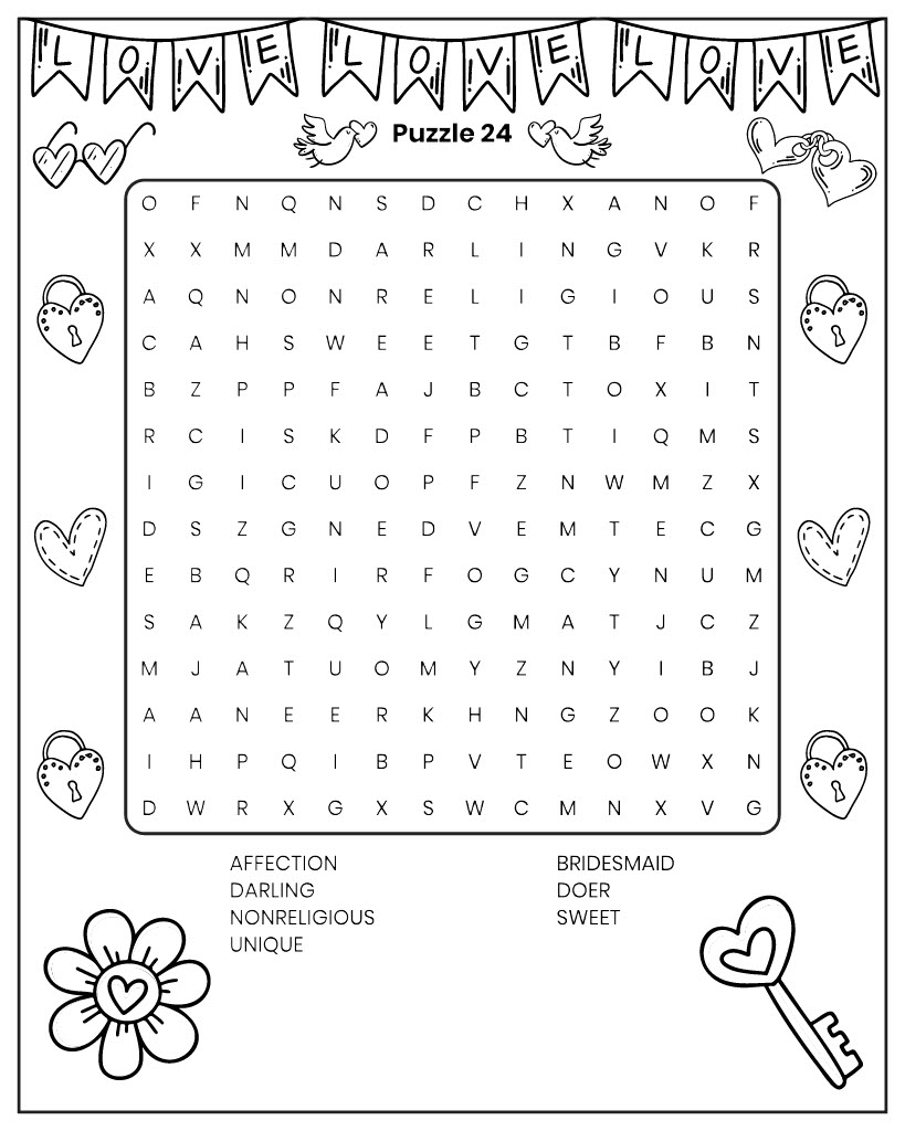 Fall in Love with Valentine's Day Word Search Puzzles | Made By Teachers