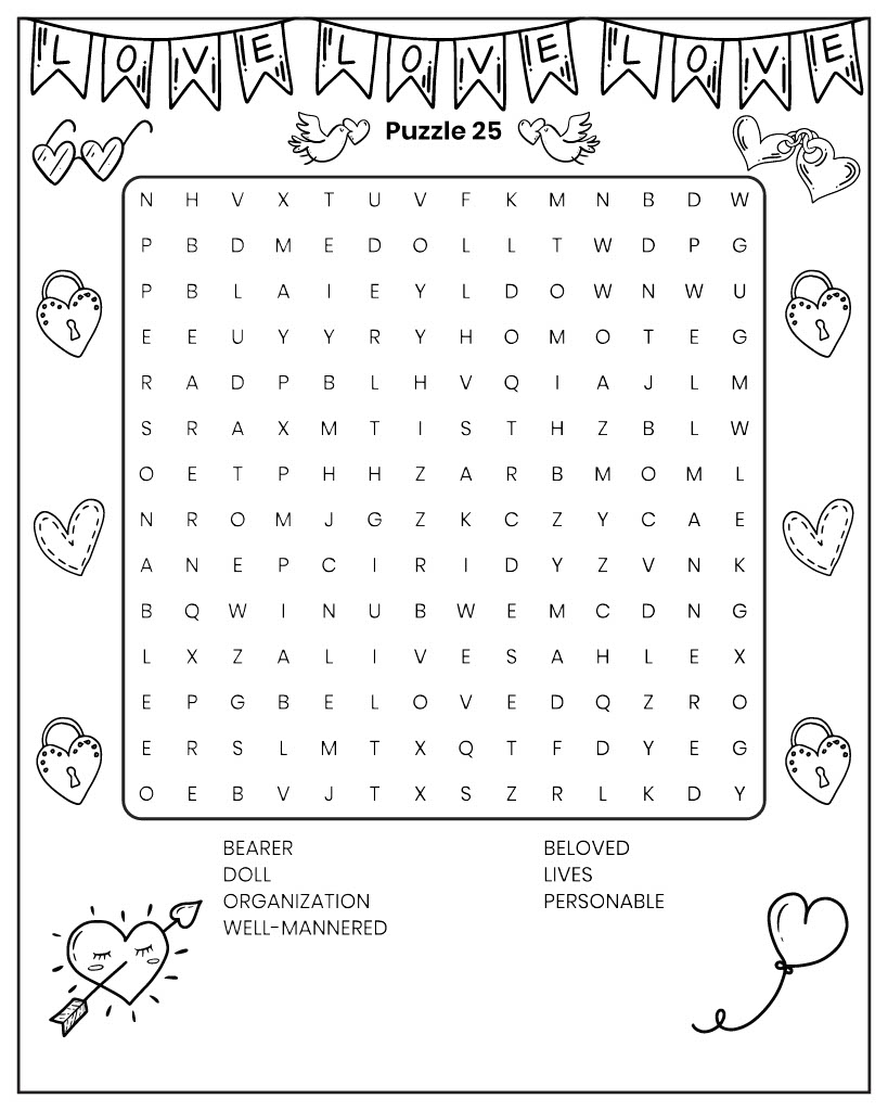 Fall in Love with Valentine's Day Word Search Puzzles | Made By Teachers