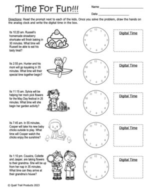 Elapsed Time Worksheets - Spring Theme | Made By Teachers